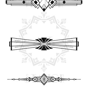 Vector Art Deco Headers SVG, DXF, Jpeg and PNG Files for Cricut, Vector ...