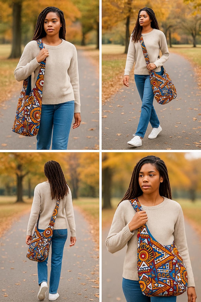 Ankara African Wax Print Shoulder Bag | Handmade Boho Crossbody - Etsy
