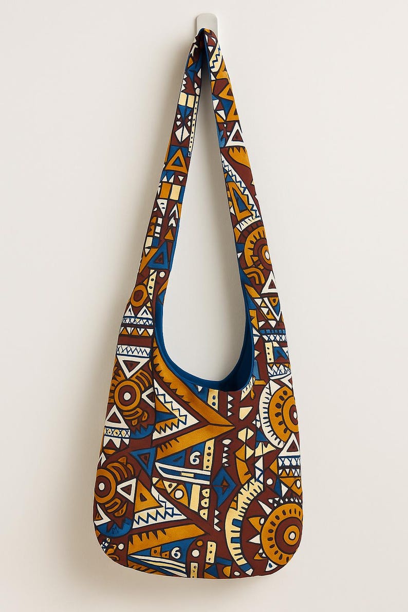 Ankara African Wax Print Shoulder Bag | Handmade Boho Crossbody - Etsy