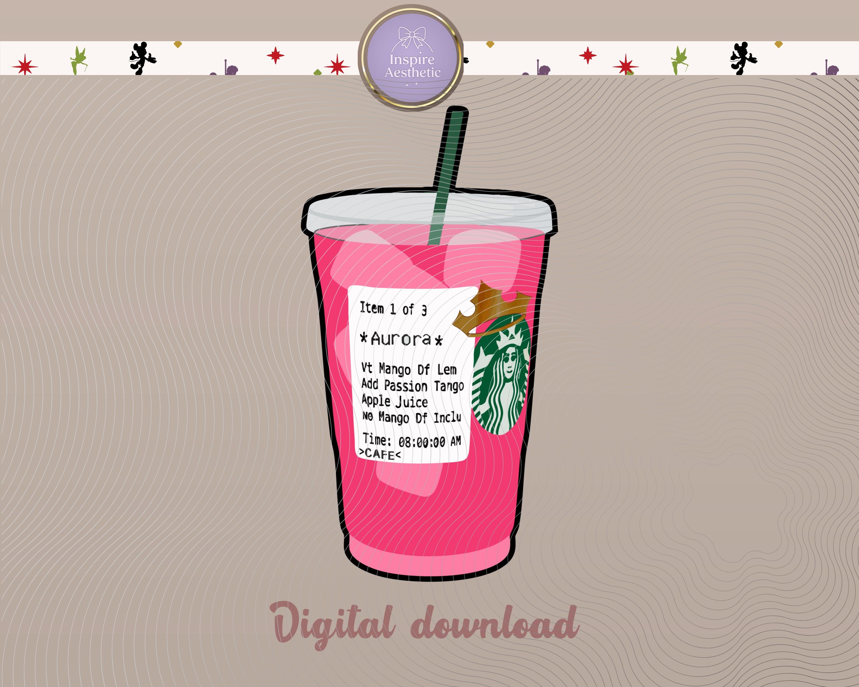 Disney Princess Starbucks Drink Order Bundle PNG | Princess Coffee ...