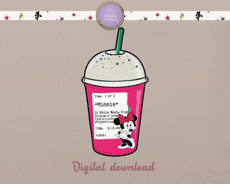 Mickey and Friends Starbucks Drink Order Bundle PNG | Disney Coffee ...