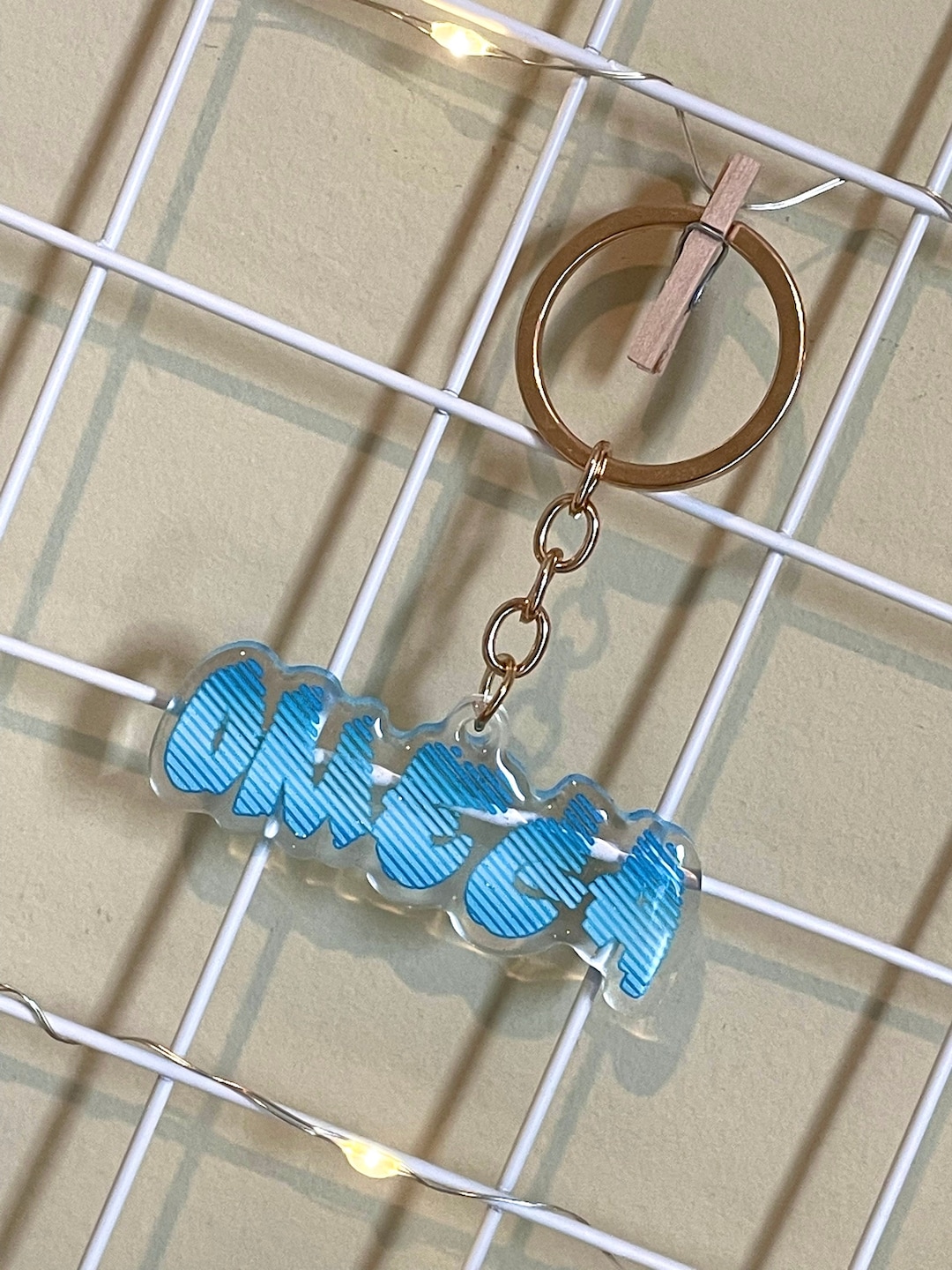 Omega - Glitter Epoxy Keychain - Etsy