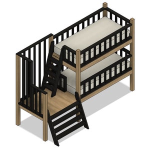 DIY Build Plans Elevated Bunk Bed Double Twin XL Bunk Bed - Etsy