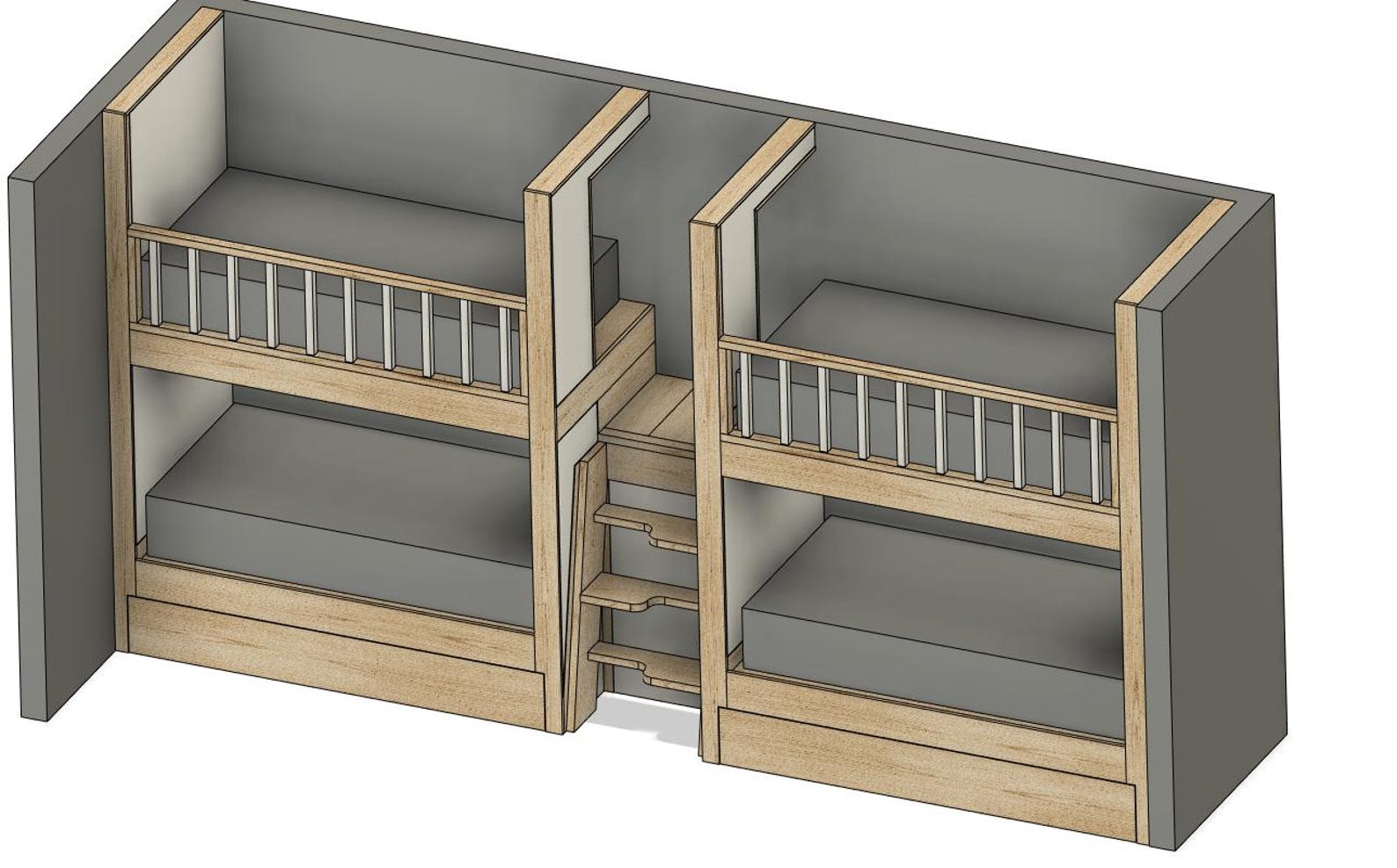 Quad Twin Bunk Bed With Trundle DIY Build Plans - Etsy