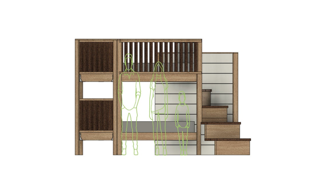 DIY Build Plan - Twin Bunk Bed With Stairs - Plan #024 - Etsy