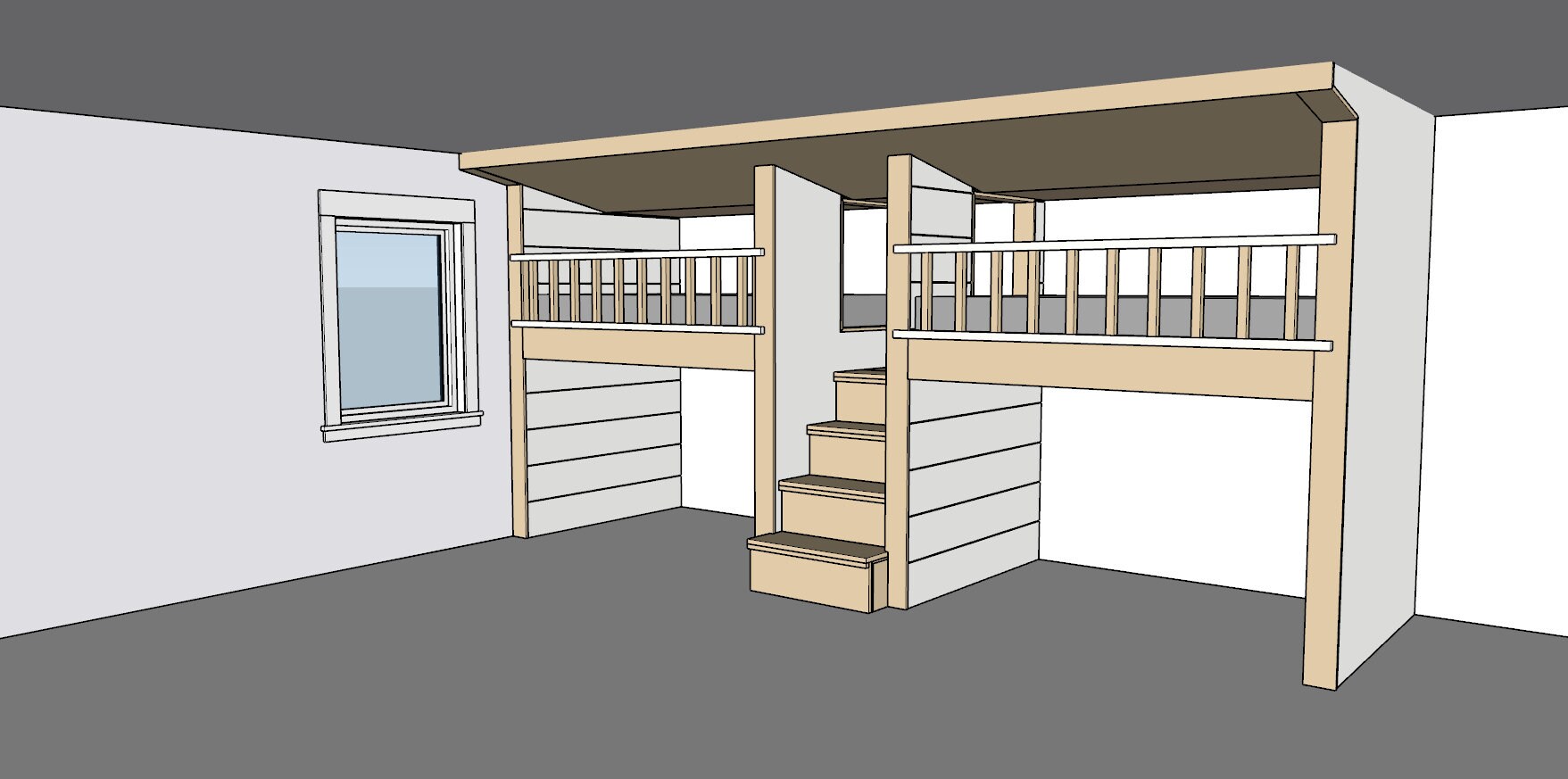 DIY Build Plans - Built-in Side-by-side Full Loft - Plan #084 - Etsy