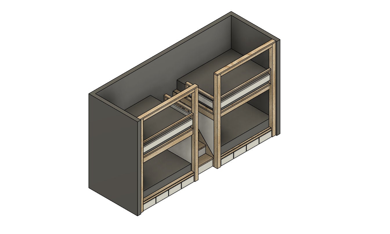 Four Queen Bunk Bed Layout - Bed with Stairs - Bed with Storage Drawers ...
