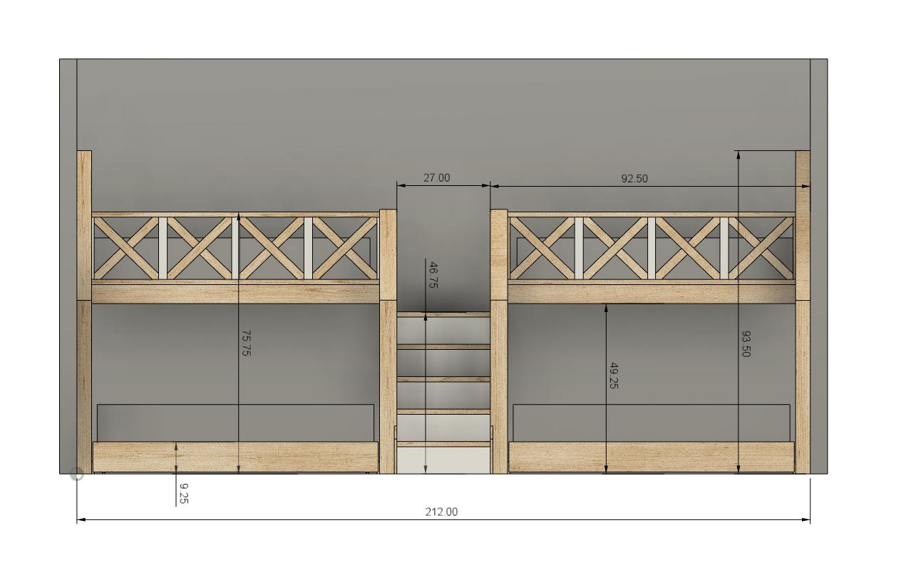 Quad Bunk Bed DIY Build Plans: Twin XL & Queen With Stairs - Etsy