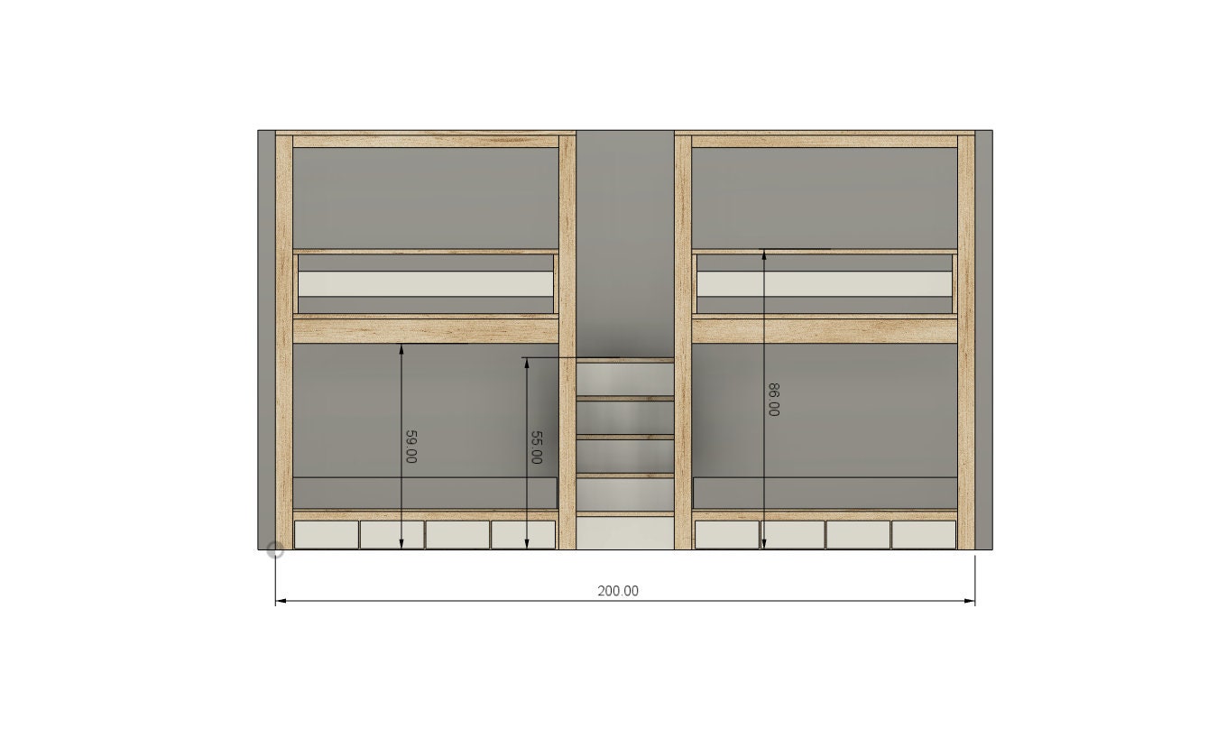 Four Queen Bunk Bed Layout - Bed with Stairs - Bed with Storage Drawers ...