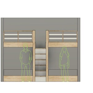 Quad Full Size Bunk Bed DIY Build Plans With Stairs - Etsy