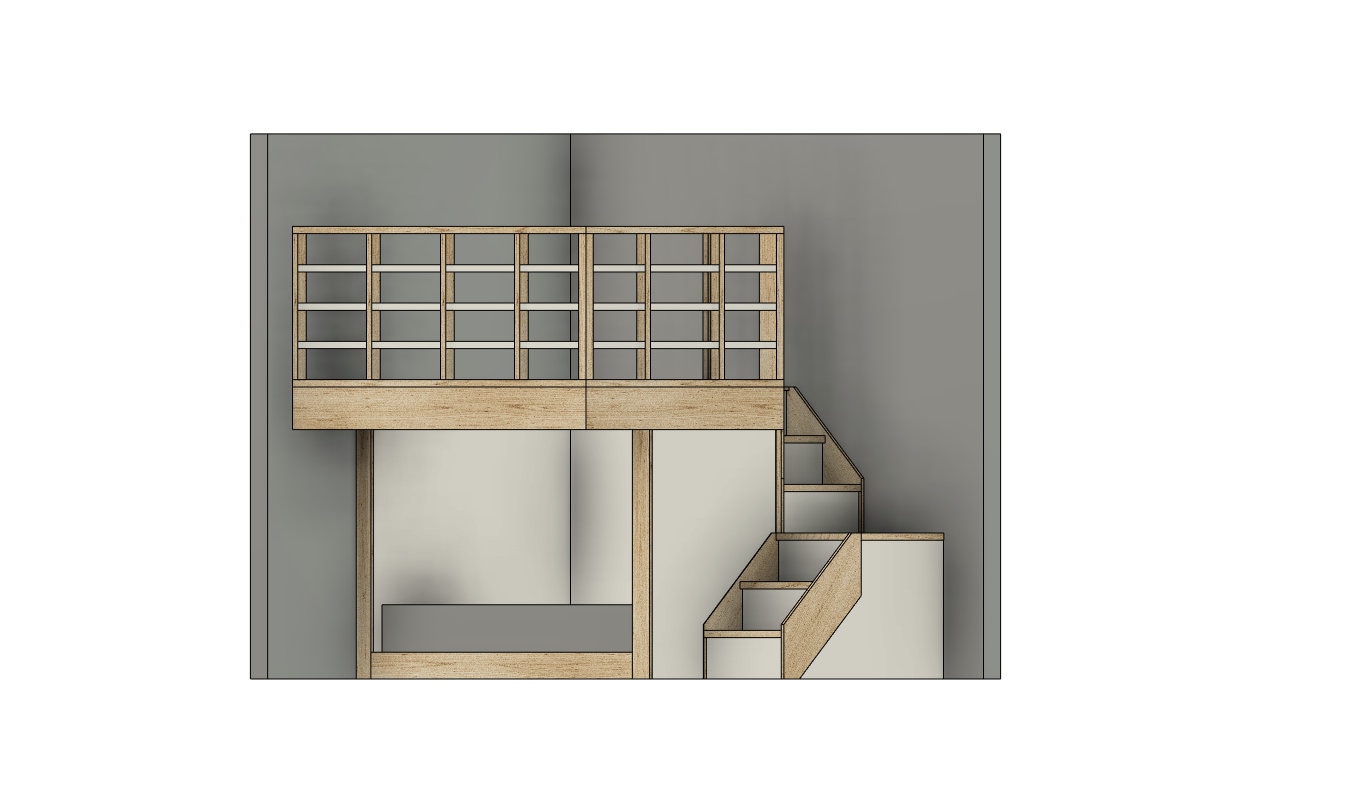 Full Size Reverse Loft Bed With Stairs: DIY Build Plans - Etsy