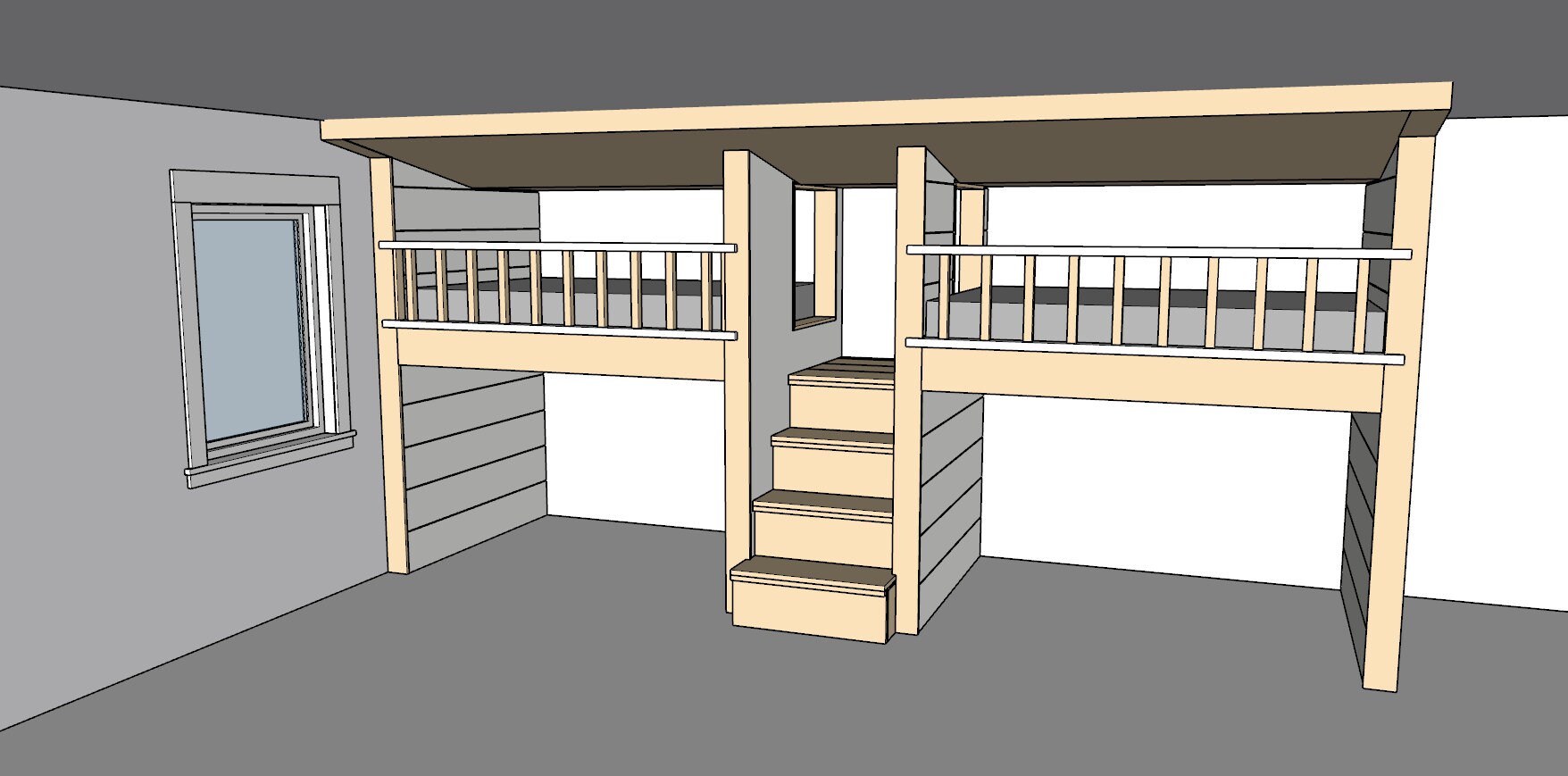 DIY Build Plans - Built-in Side-by-Side Full Loft - Plan #084 ...