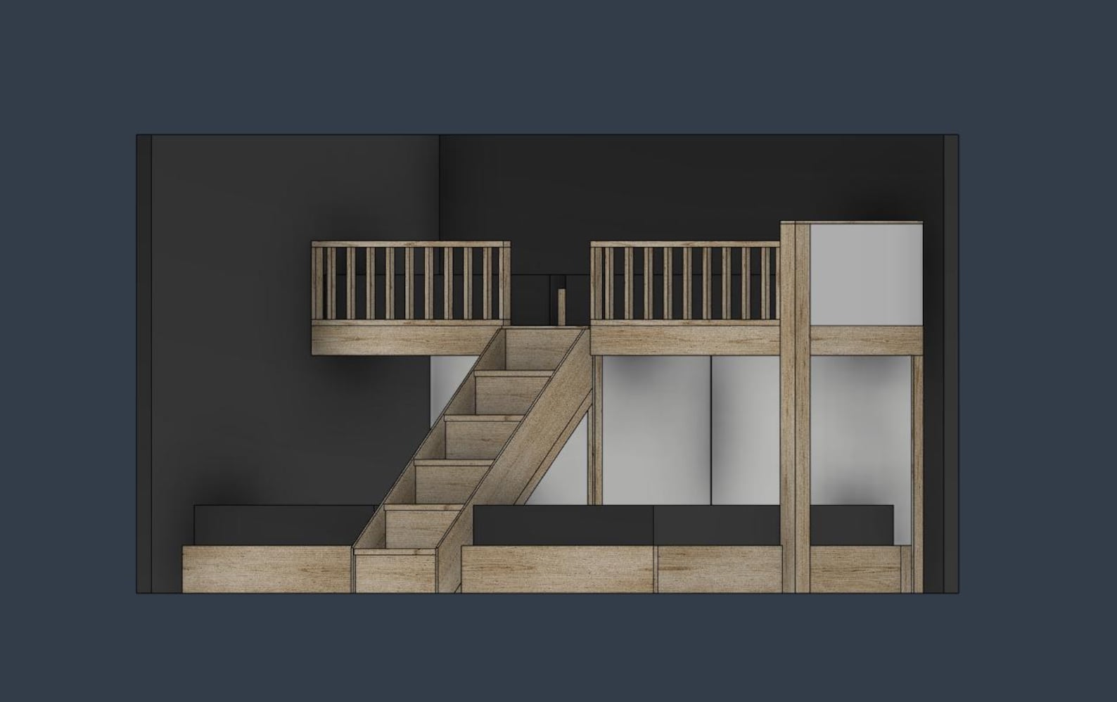Quad Bunk Bed - Twin Over Queen - DIY Build Plans (metric & Imperial ...