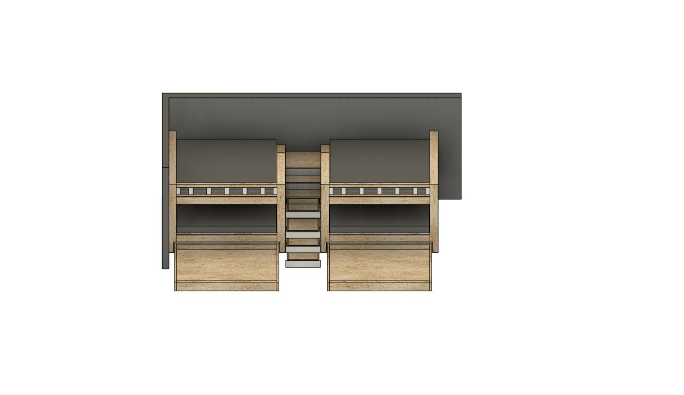 Side-by-Side Full over Full with Drawers and Trundle - Six Bed Bunk ...