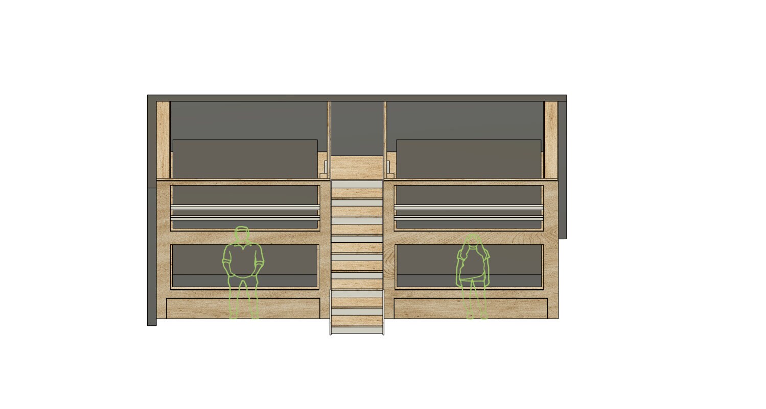 DIY Build Plans - Side-by-side Bunk Bed for Queen Mattresses, Twin ...
