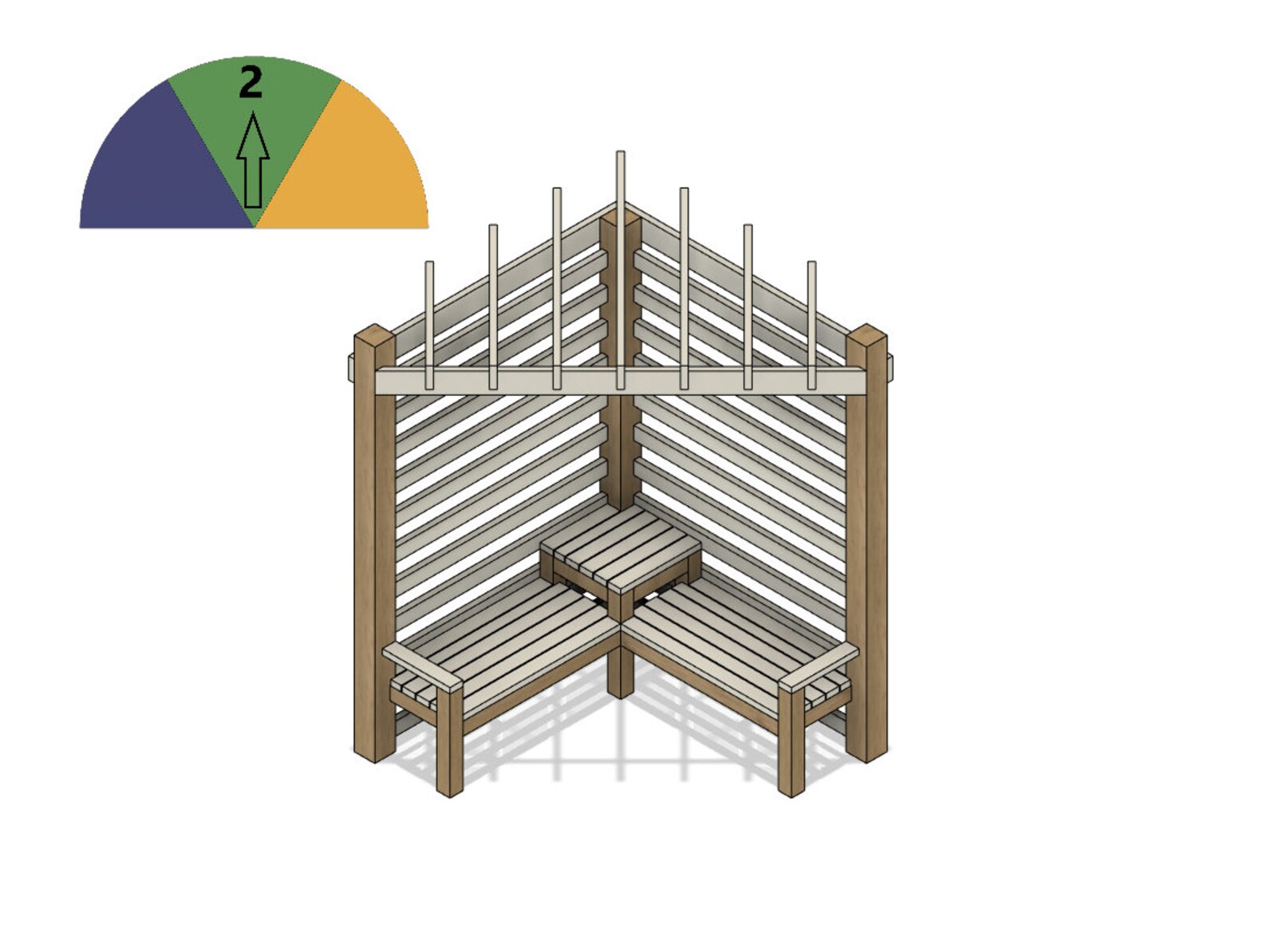 DIY Build Plans Outdoor Gazebo Corner Bench Shaded Bench - Etsy