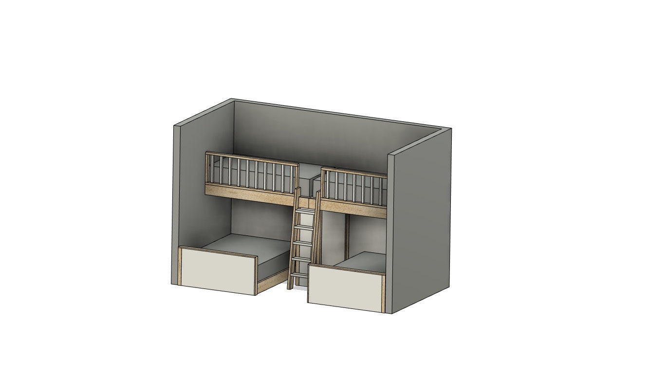 DIY Build Plans - Four Bed Bunk Layout - Two Twins and Two Full - Plan ...