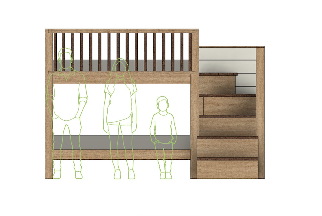DIY Build Plan - Twin Bunk Bed With Stairs - Plan #024 - Etsy