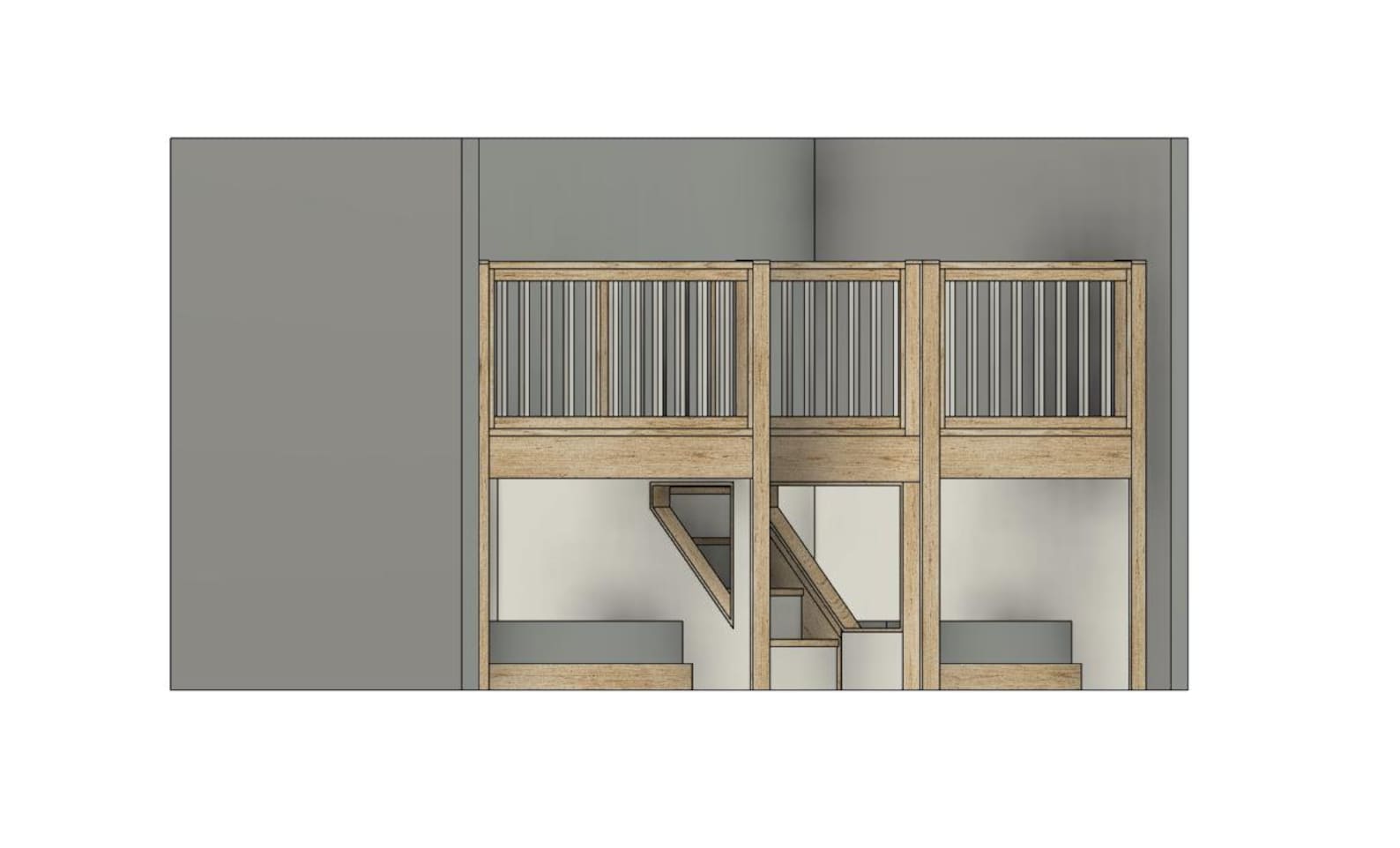 Side-by-side Reverse Loft for Full Mattress - Loft Bed With Stairs ...
