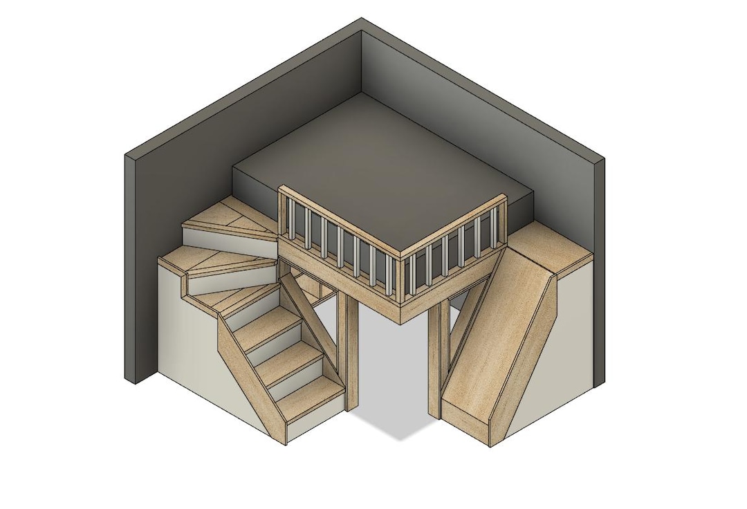 Queen Loft Bed DIY Plans: With Stairs, Slide & Storage (plan #134) - Etsy