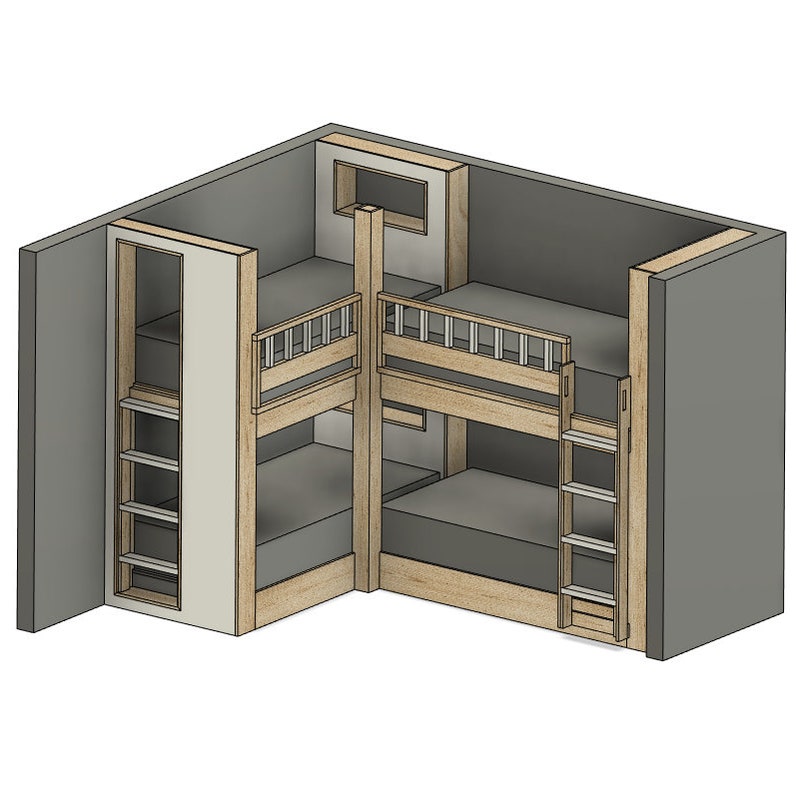 Corner Bunk Bed Plans - Etsy