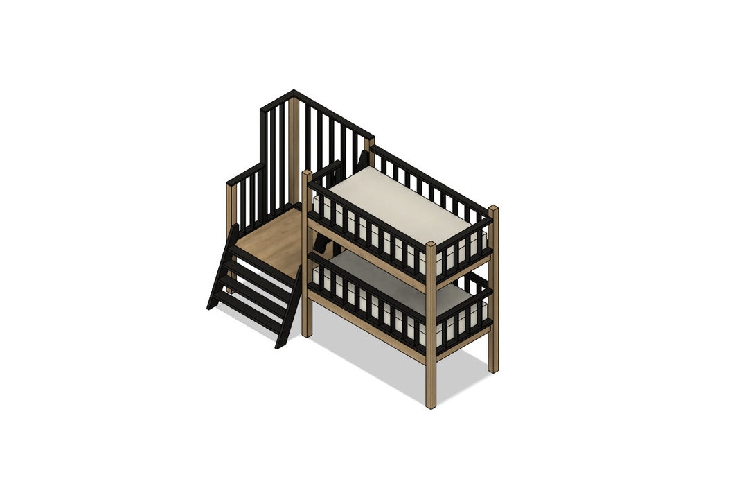 DIY Build Plans Elevated Bunk Bed Double Twin XL Bunk Bed - Etsy