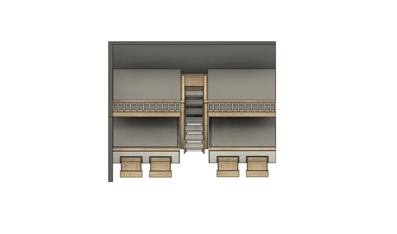 Queen Over King Bunk Bed DIY Build Plans With Stairs & Storage - Etsy