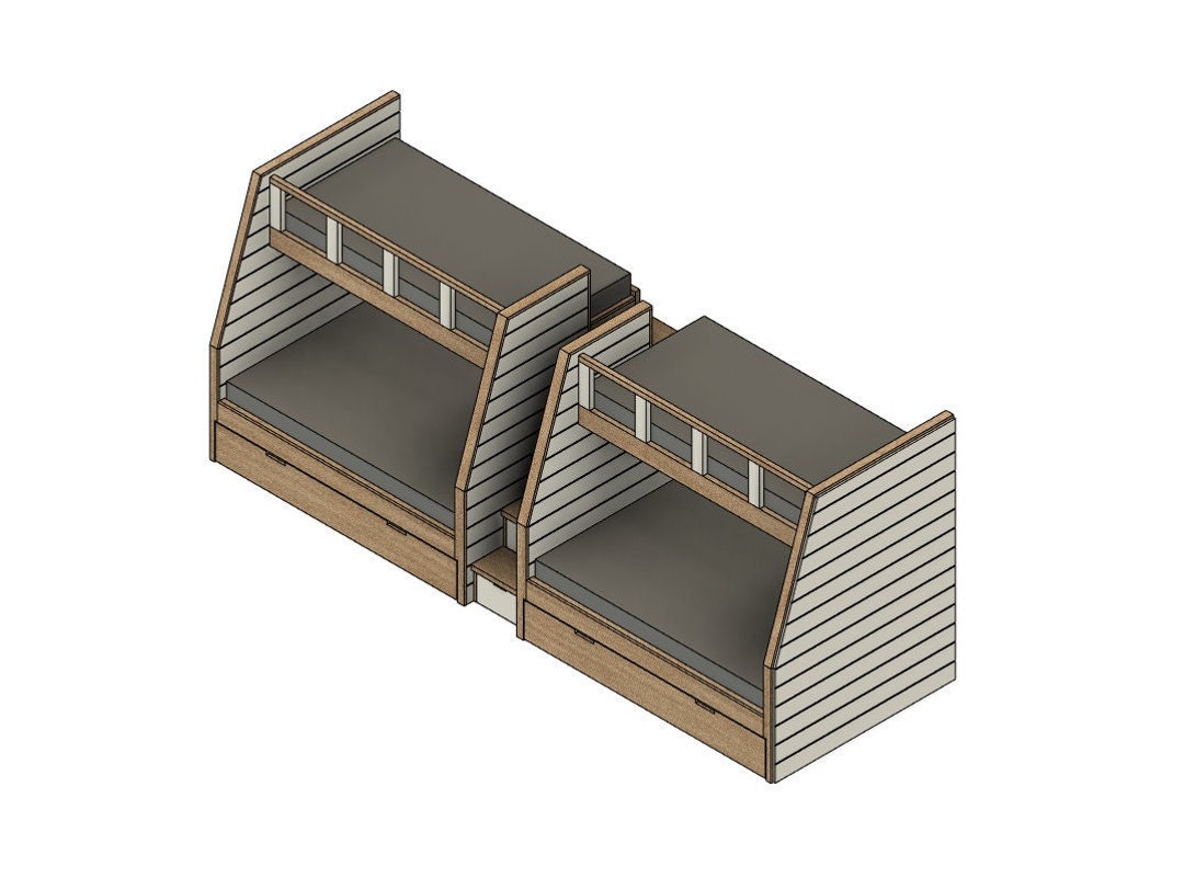 DIY Bunk Bed Build Plans: Twin Upper/full Lower With Trundle (plan #072 ...