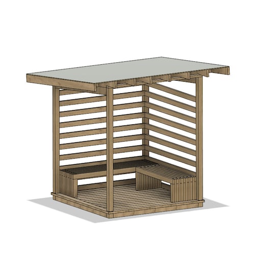 DIY Build Plans Outdoor Gazebo Corner Bench Shaded Bench - Etsy