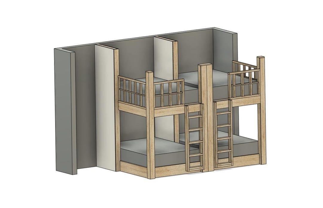 Full/double Quad Bunk Bed DIY Build Plans With Ladder - Etsy