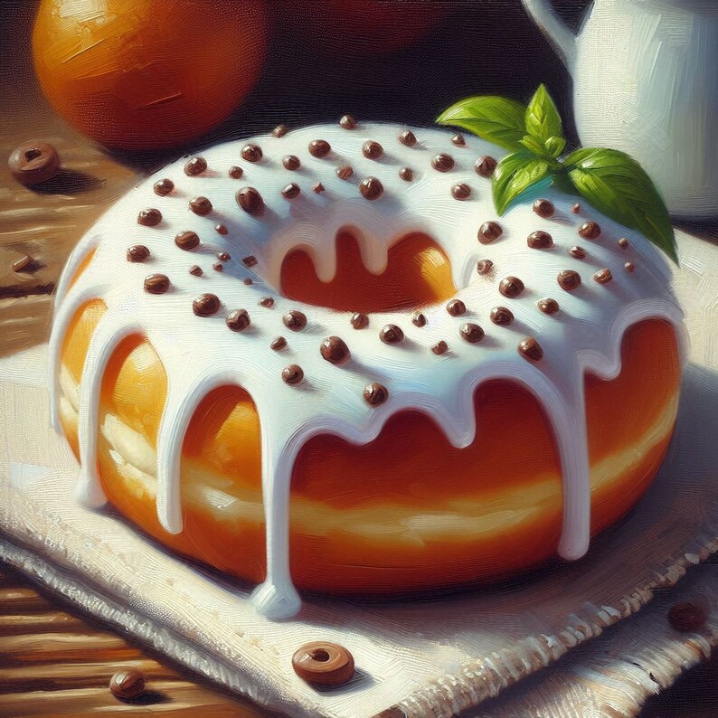 Art milky Donuts Still Life Oil Painting by Sandali Gunarathne Original ...