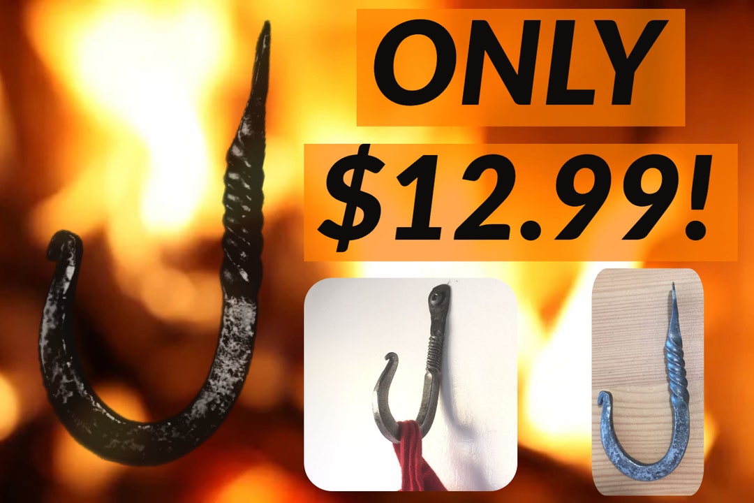 Hand Forged J Hooks With Twist and Curl Wall Hooks - Etsy