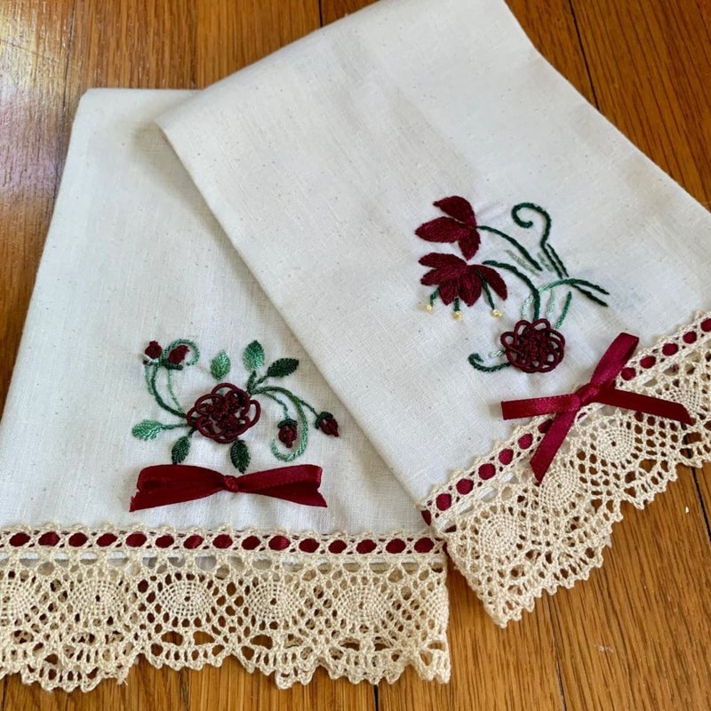 Towel With Lace - Etsy