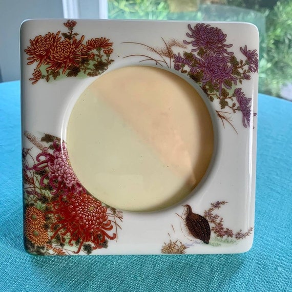 Vintage SHIBATA Japan Ceramic Stand up Picture Frame Floral - Etsy