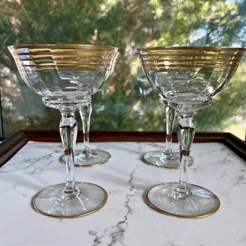 Coupe Glasses Vintage - Etsy
