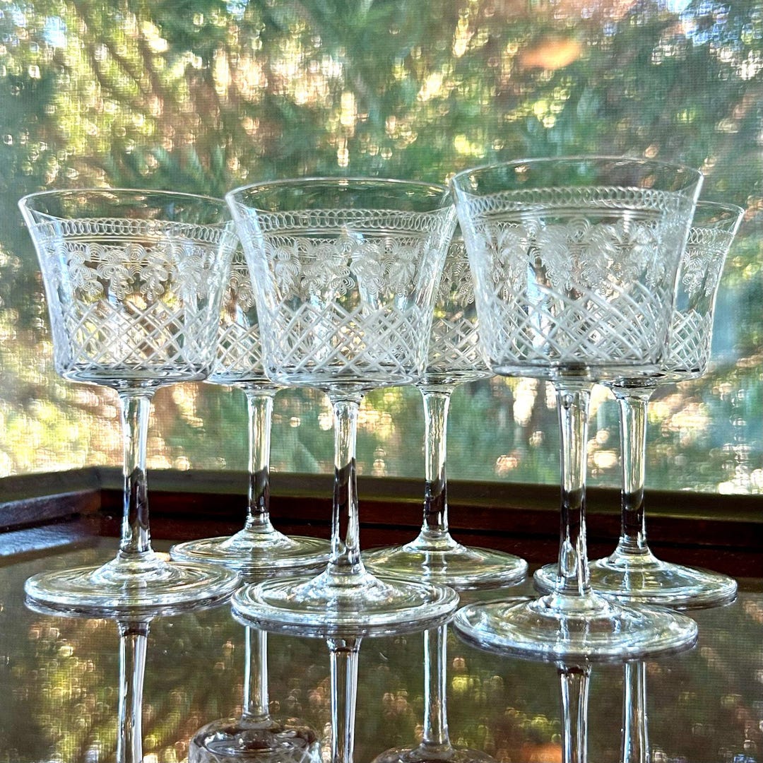 Vintage Pall Mall Lady Hamilton Crystal Liqueur Glasses Set of 6 - Etsy