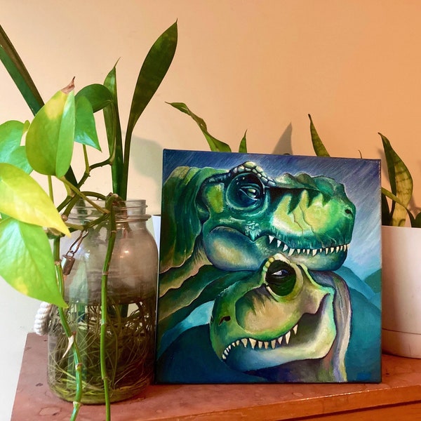 T Rex Painting - Etsy