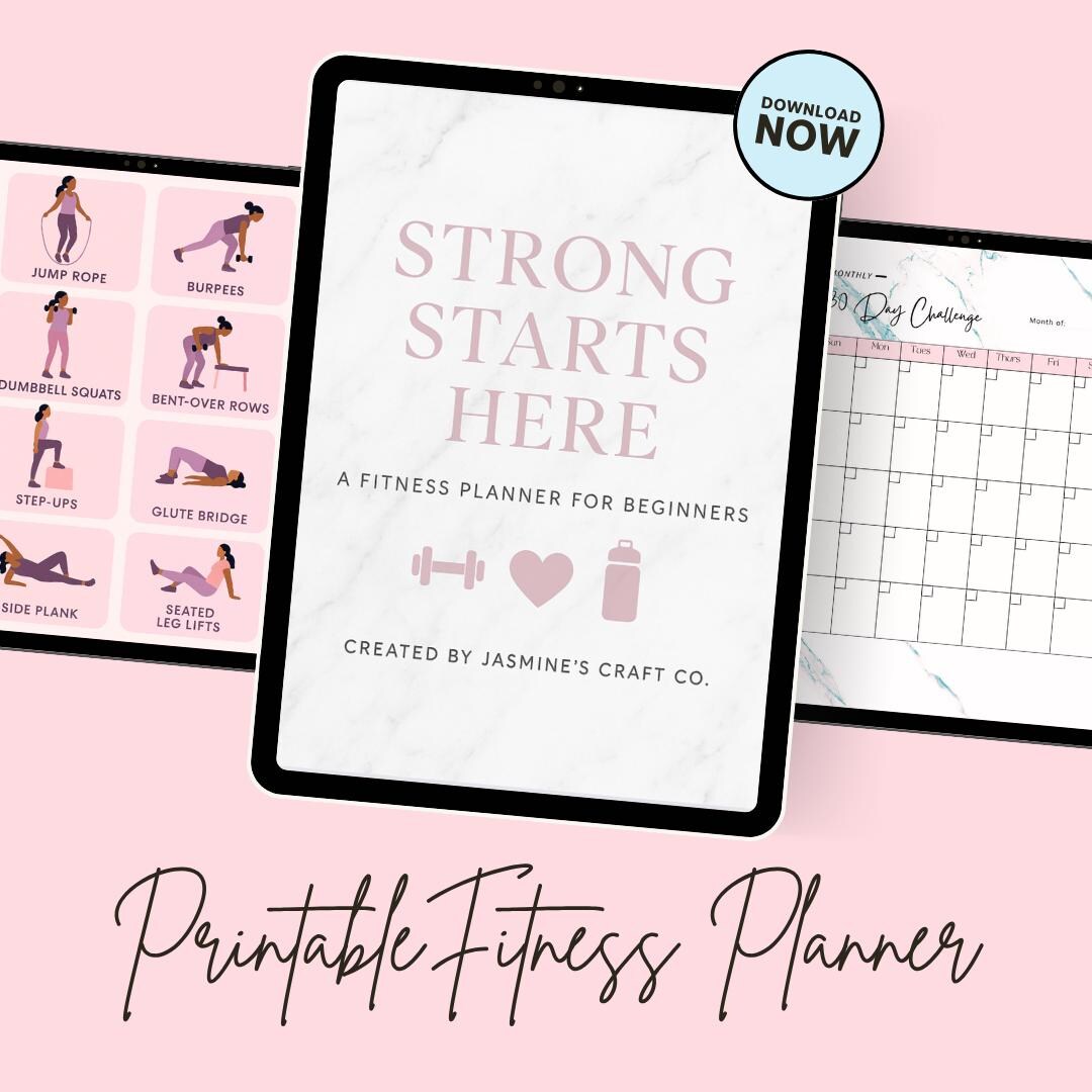 Printable Fitness Planner - Cute Exercise Planner - Fitness Journal ...