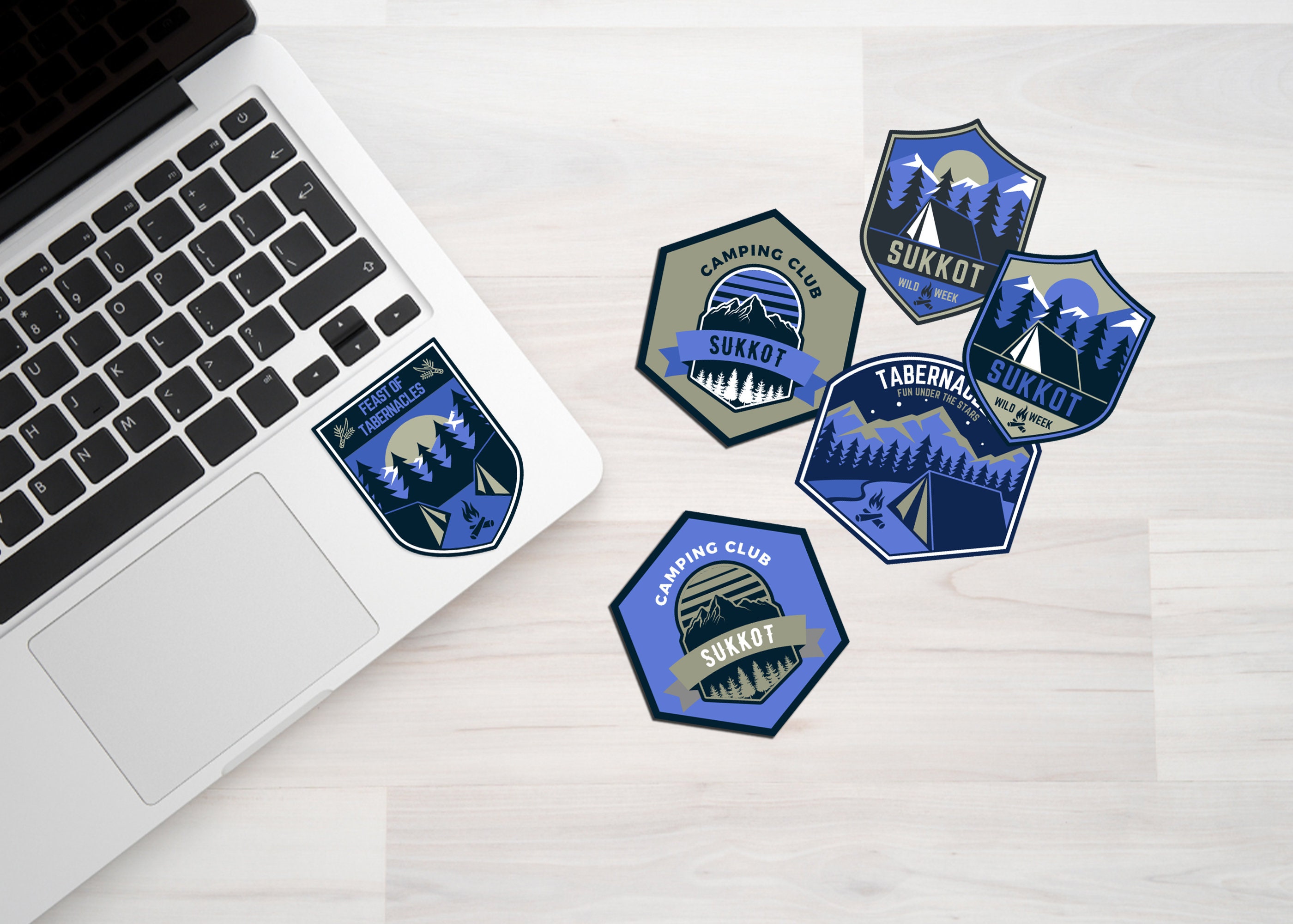 Blue Sukkot Camping Stickers | Feast of Tabernacles, Biblical Feast ...