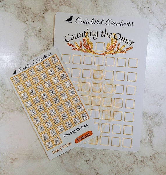Counting the Omer Stickers Day Tracker Pentecost Shavuot | Etsy