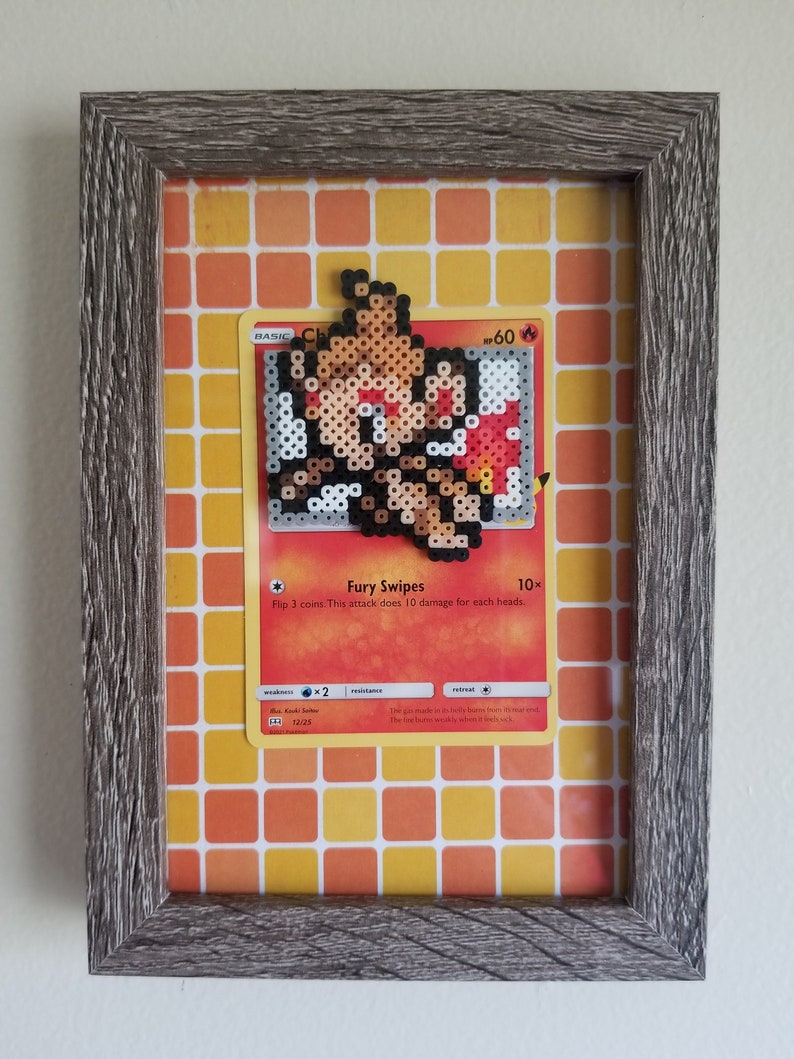 Chimchar Perler Pokemon Card - Etsy