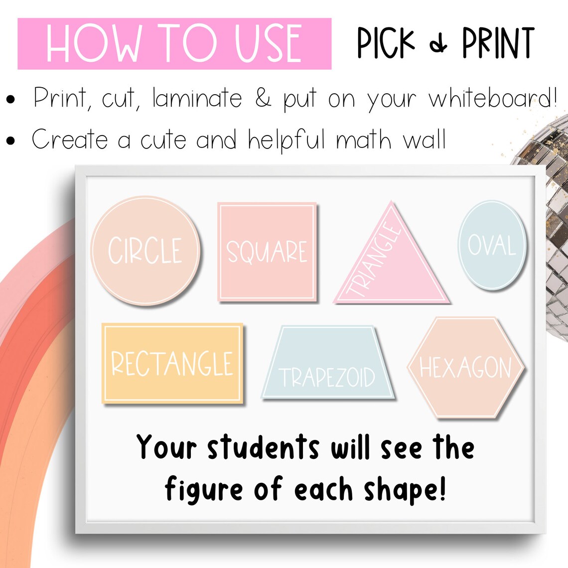 2D Shapes Classroom Math Wall Posters - Etsy