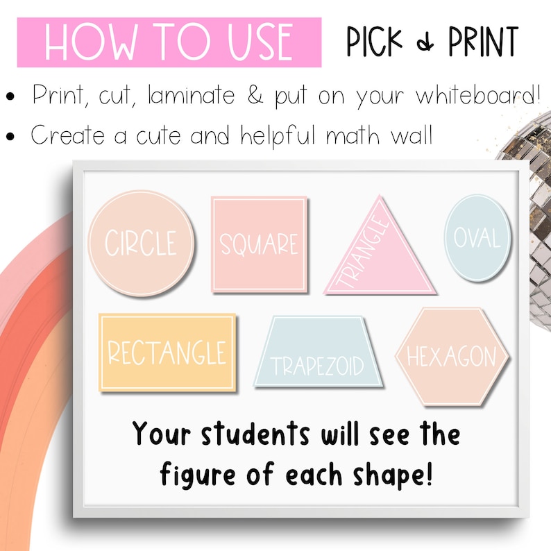 2D Shapes Classroom Math Wall Posters - Etsy