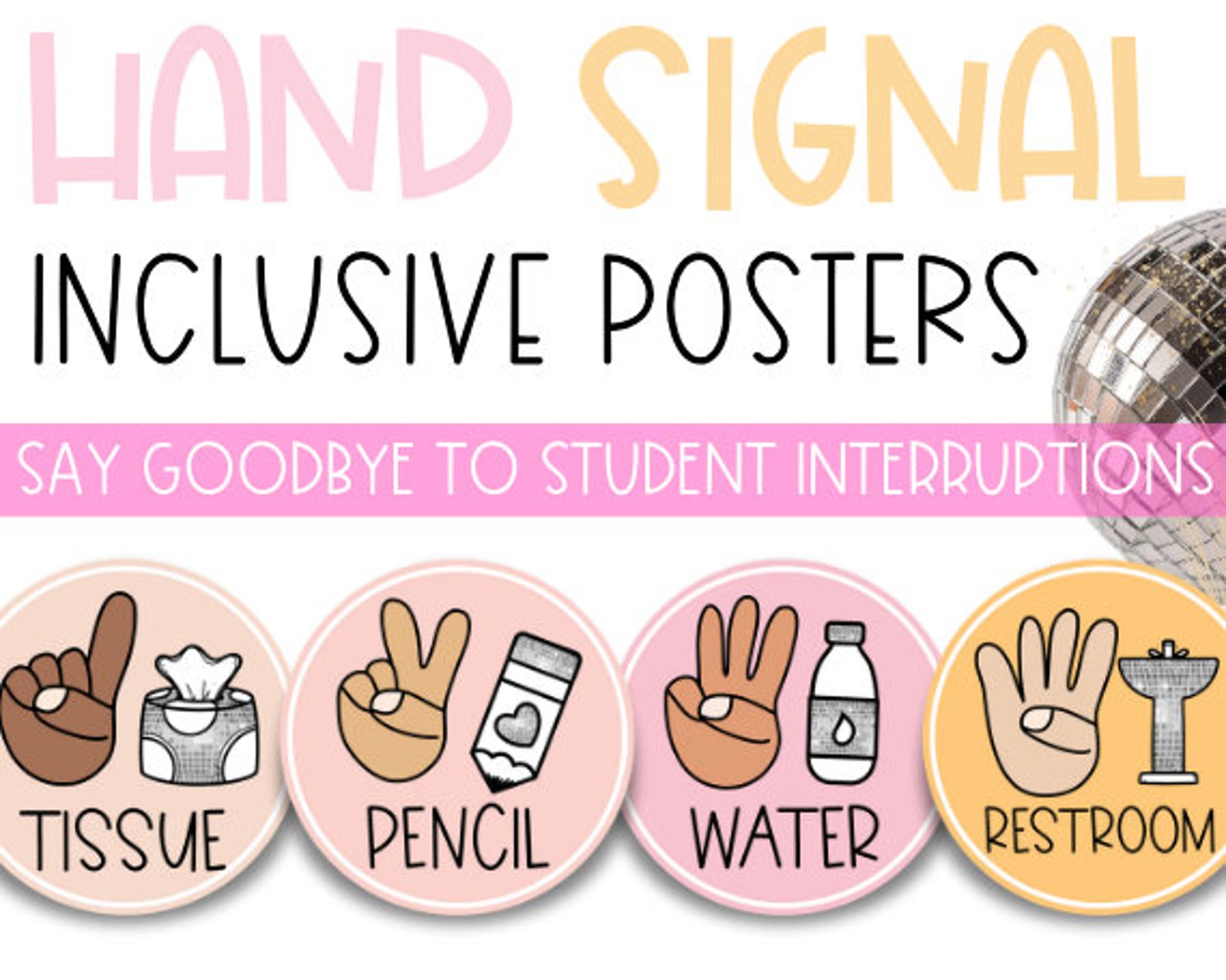 Disco Chic Hand Signal Posters - Etsy