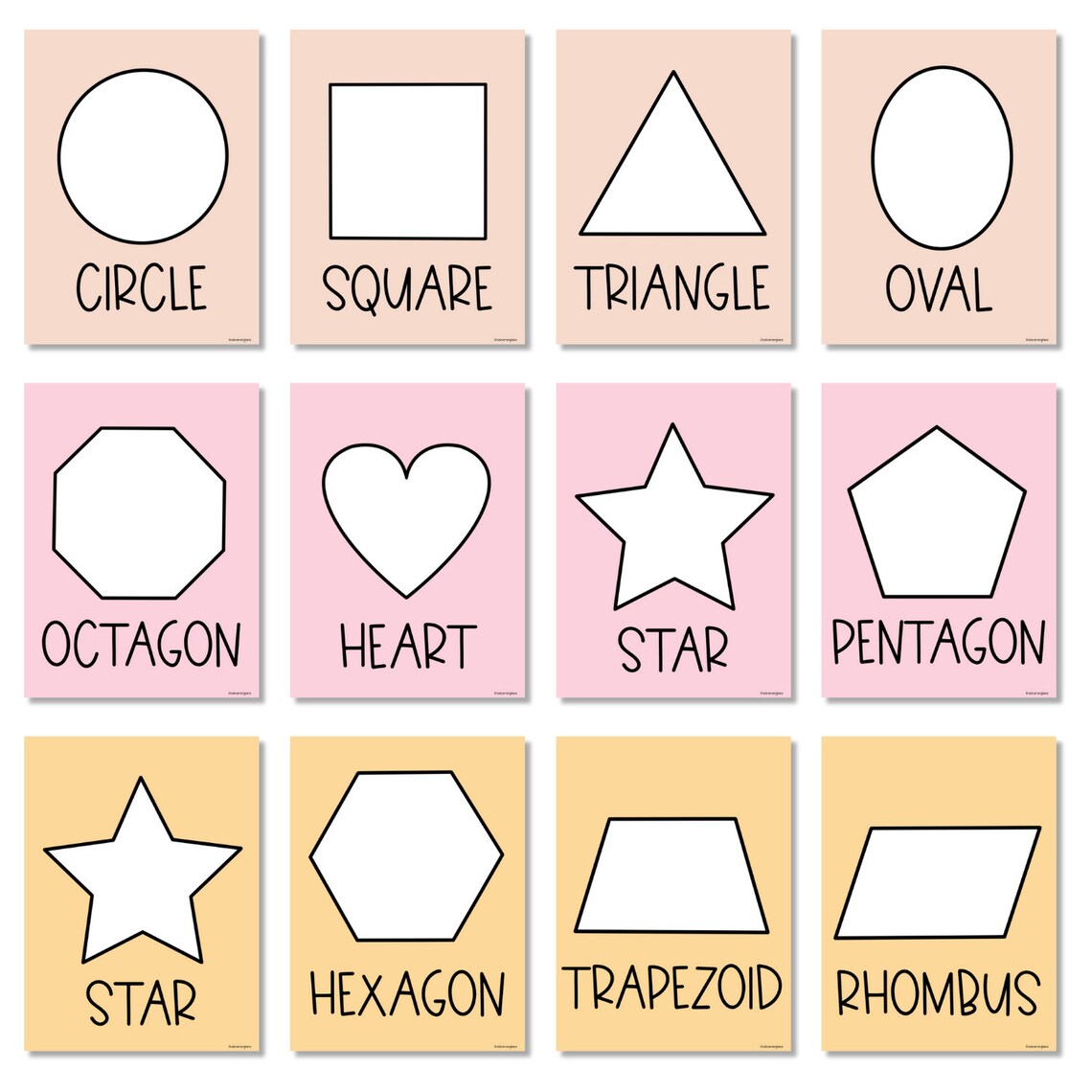 2D Shape Classroom Posters | Disco Chic - Etsy