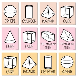 3D Shape Classroom Posters | Disco Chic | Boho Decor - Etsy