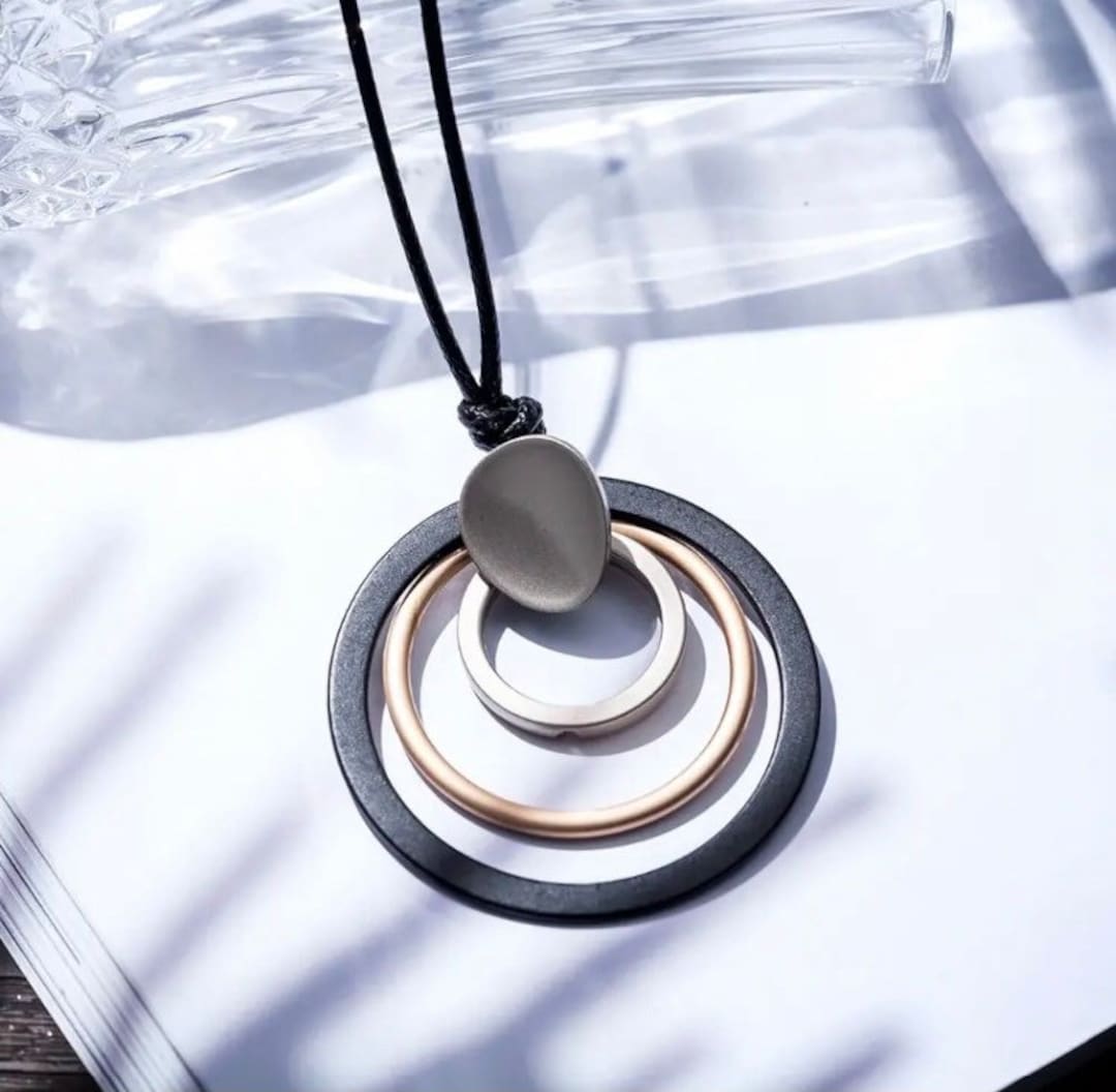 Very Long Circle Pendant Necklace - Etsy