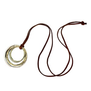 Big Round Pendant | Rope Chain Necklace | Gold Silver Circle Pendant ...