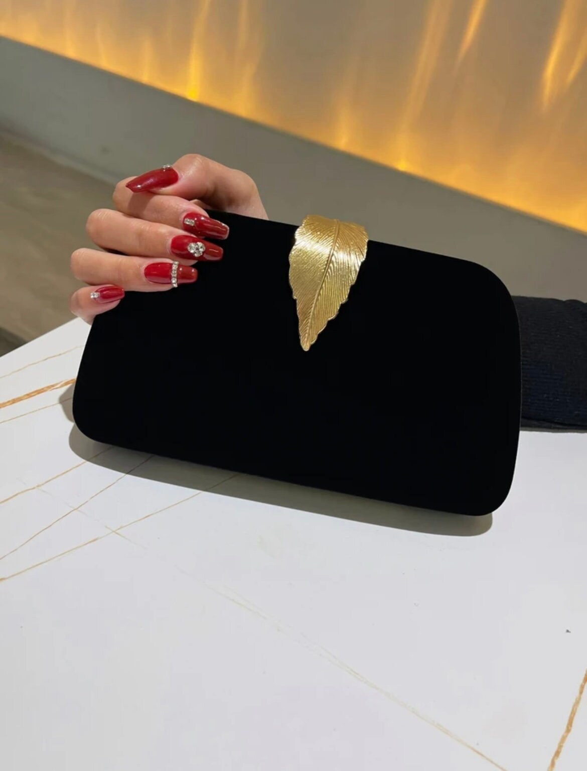 Black Velvet Clutch Bag Black Velvet Purse Gold Clutch Bag - Etsy
