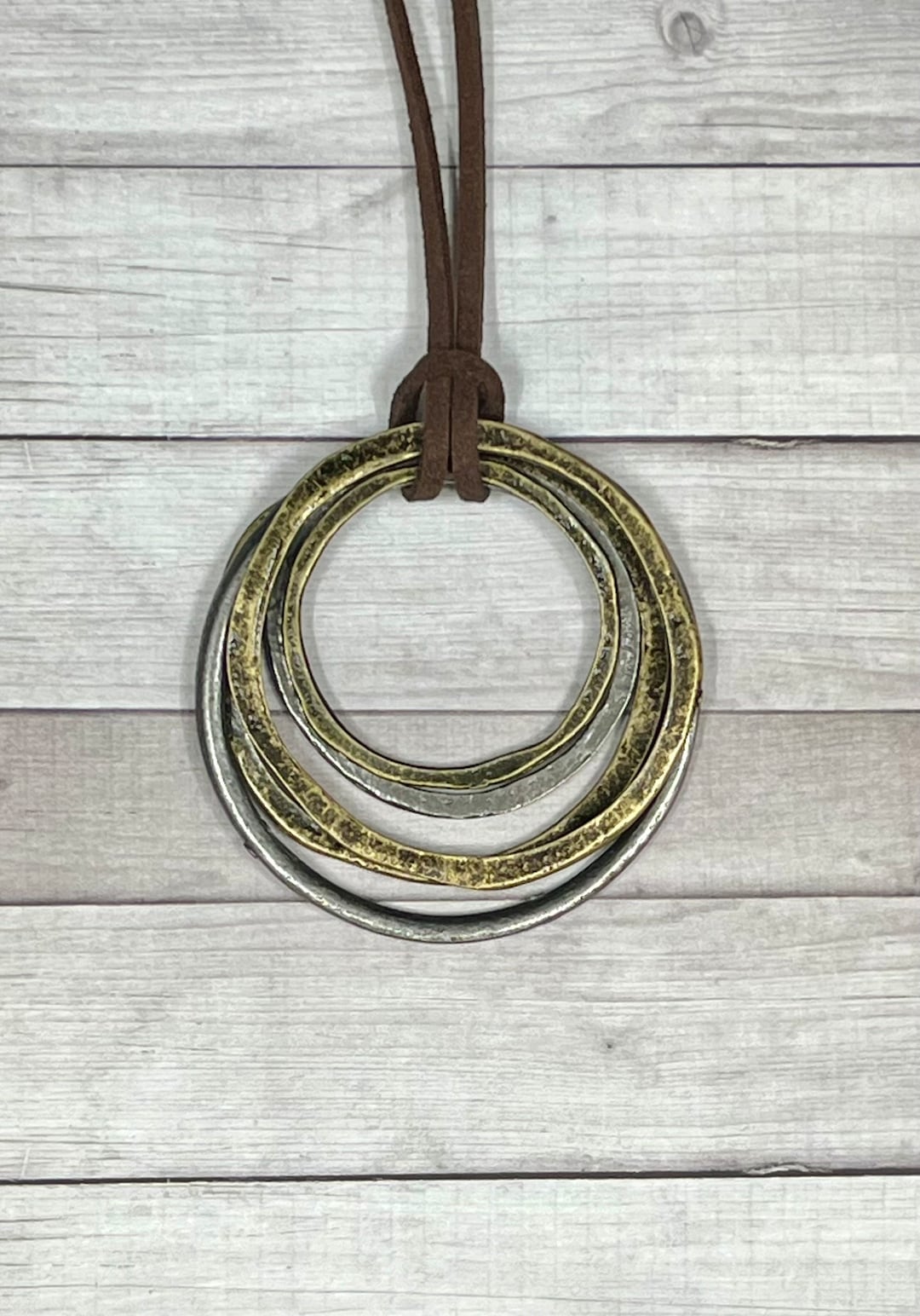 Big Round Pendant Rope Chain Necklace Gold Silver Circle Pendant ...